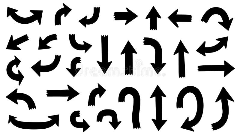 Set of Diverse Arrows Pointing in Multiple Directions Stock Vector ...