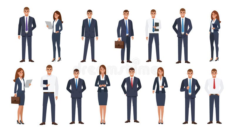 Set of Diverse Business Characters Vector Illustration Stock Vector ...