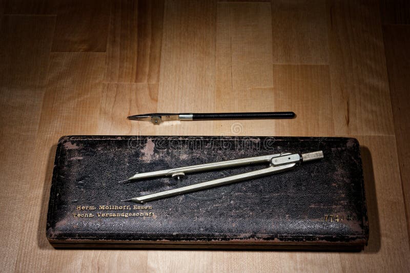 Set of Divider, Compass Inside a Box Stock Photo - Image of ...