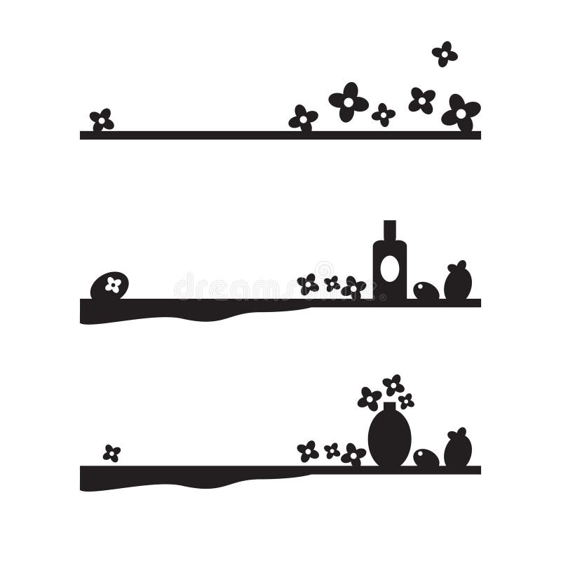 Set of Dividers with Flowers and Still Life Stock Vector - Illustration ...