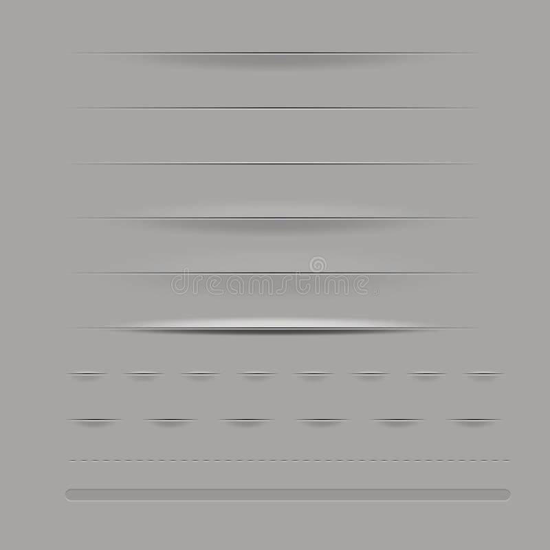 Set of Dividers Isolated on Grey Background Stock Vector - Illustration ...