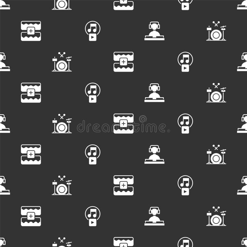 Set DJ Playing Music, Drums, Music Wave Equalizer and Play Square on ...