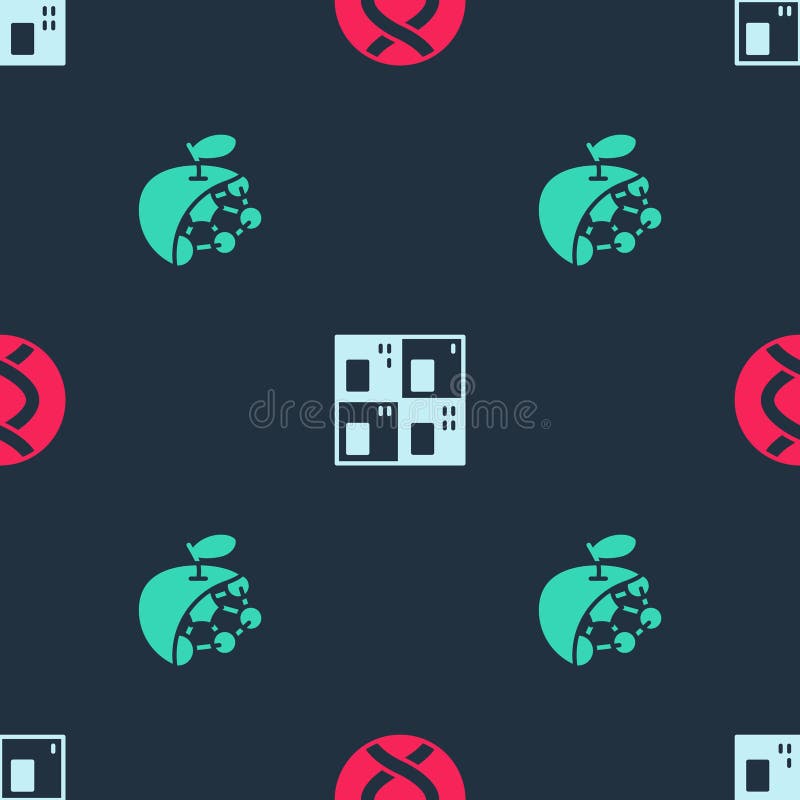 Set DNA Symbol, Periodic Table and Biological Structure on Seamless ...