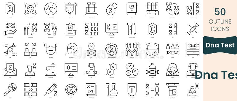 Set of Dna Test Icons. Thin Linear Style Icons Pack Stock Vector ...