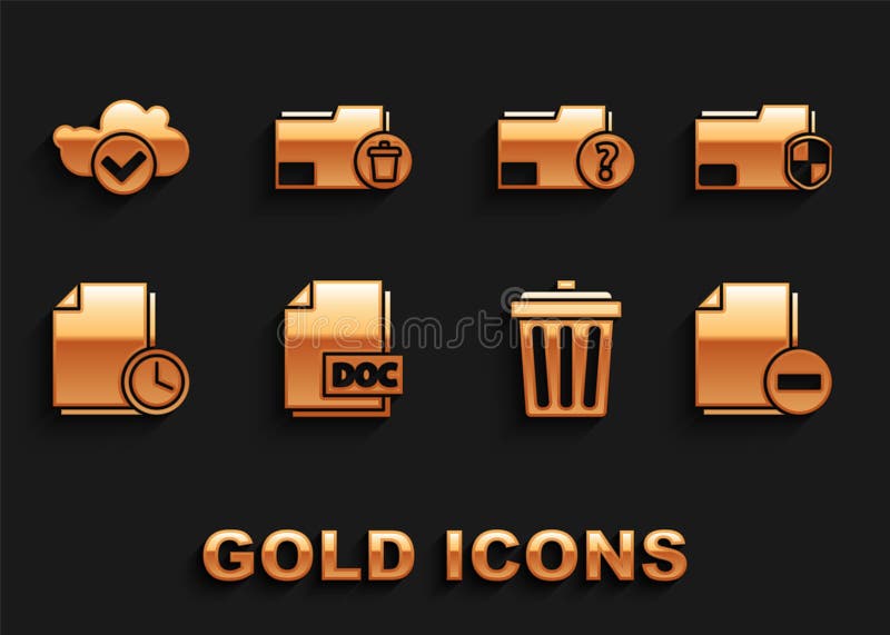 Set DOC File Document, Document Folder Protection, with Minus, Trash ... Set DOC File Document, Document Folder Protection, with Minus, Trash ...