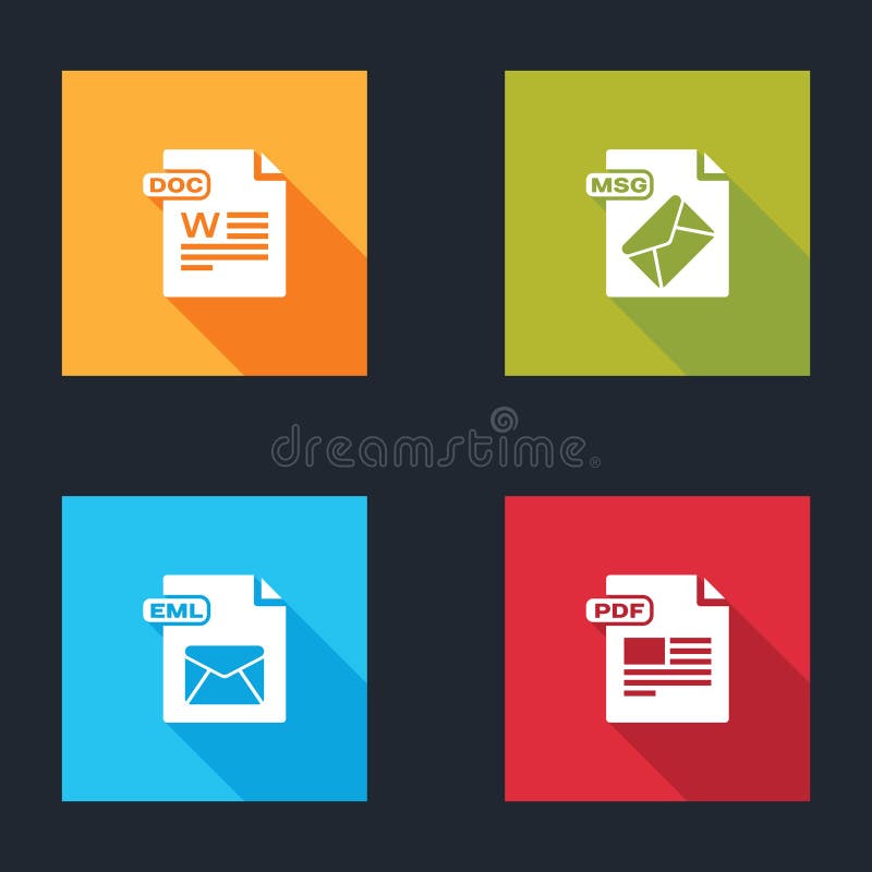 Set DOC File Document, MSG, EML and PDF Icon. Vector Stock Vector ... Set DOC File Document, MSG, EML and PDF Icon. Vector Stock Vector ...