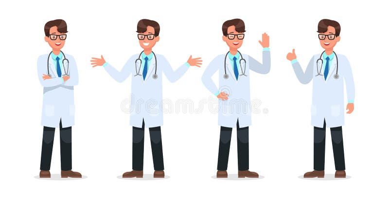 Set of Doctor Character Design. No10 Stock Vector - Illustration of ...