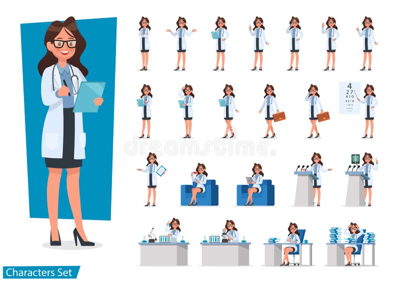 Set of Doctor Character Design. No2 Stock Vector - Illustration of ...