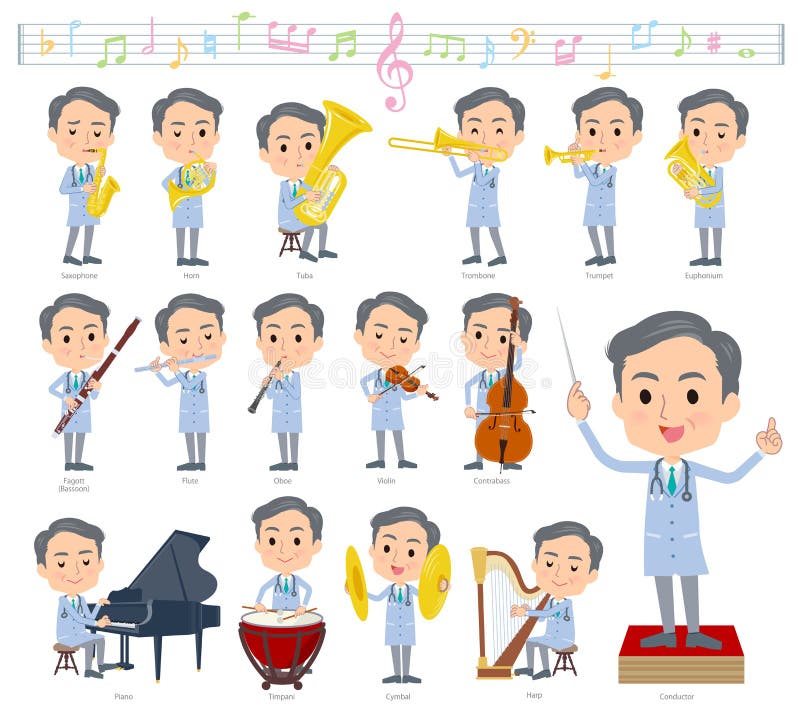 Doctor Old Men_classic Music Stock Vector - Illustration of cymbal ...