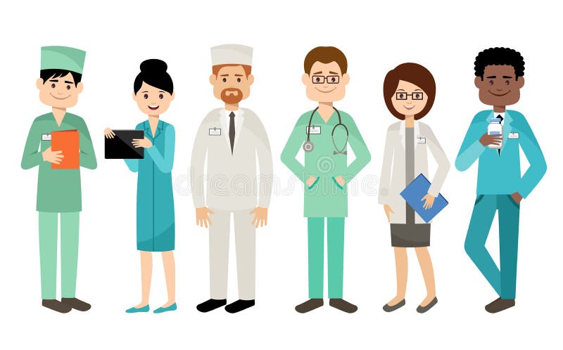 Set of Doctors. Medical Team. Stock Vector - Illustration of flat ...
