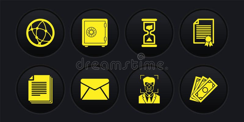 Set Document, Certificate Template, Envelope, Face Recognition, Old ...