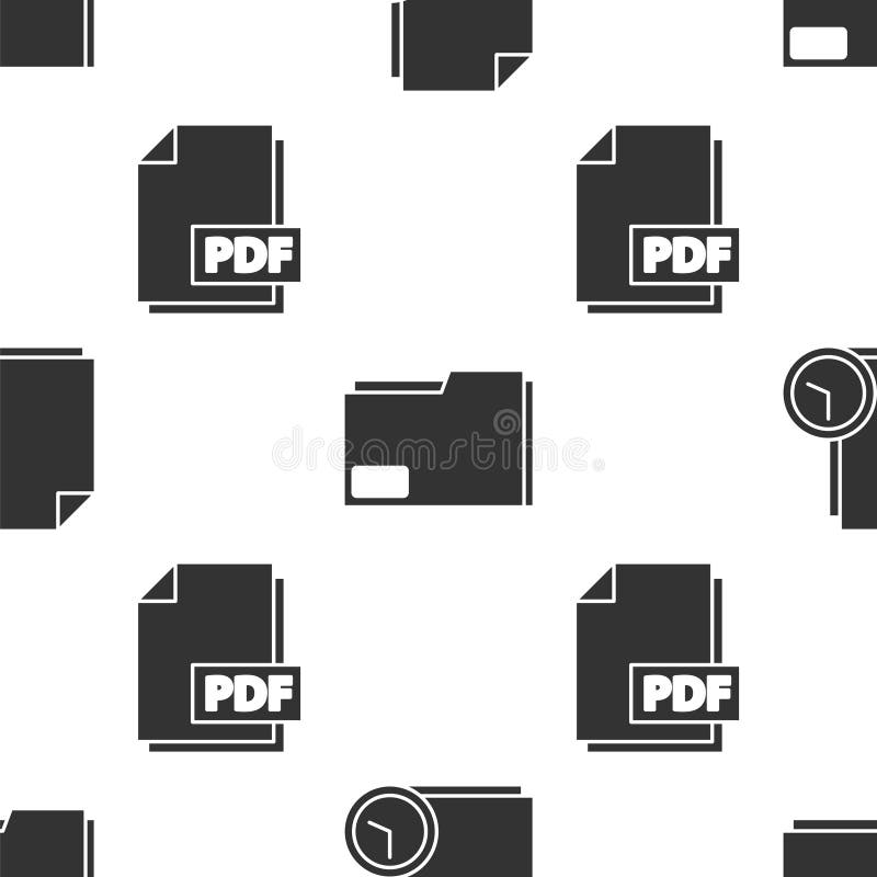 Set Document with Clock, Document Folder and PDF File Document on ... Set Document with Clock, Document Folder and PDF File Document on ...