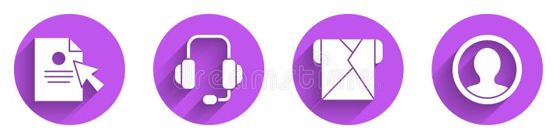 Set Document and Cursor, Headphones, Envelope and Create Account Screen ...