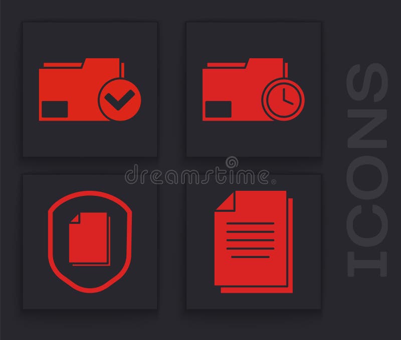 Set Document, Document Folder and Check Mark, Document Folder with ... Set Document, Document Folder and Check Mark, Document Folder with ...