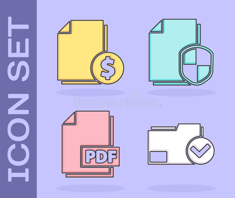 Set Document Folder and Check Mark, Finance Document, PDF File Document ... Set Document Folder and Check Mark, Finance Document, PDF File Document ...