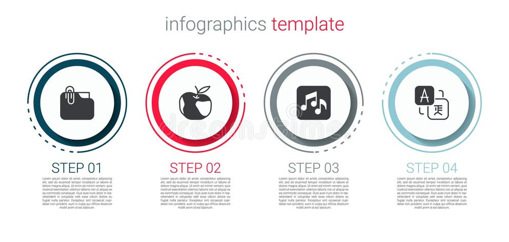 Set Document Folder with Clip, Apple, Music Note, Tone and Translator ...