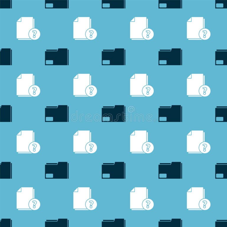 Set Document Folder and Unknown Document on Seamless Pattern. Vector Stock Vector - Illustration ...