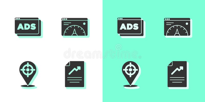 Set Document with Graph Chart, Advertising, Target Sport and Website ... Set Document with Graph Chart, Advertising, Target Sport and Website ...