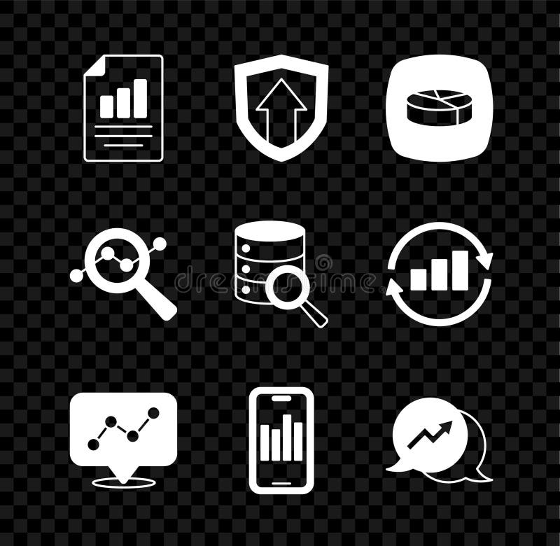 Set Document with Graph Chart, Financial Growth, Pie Infographic, Graph ... Set Document with Graph Chart, Financial Growth, Pie Infographic, Graph ...