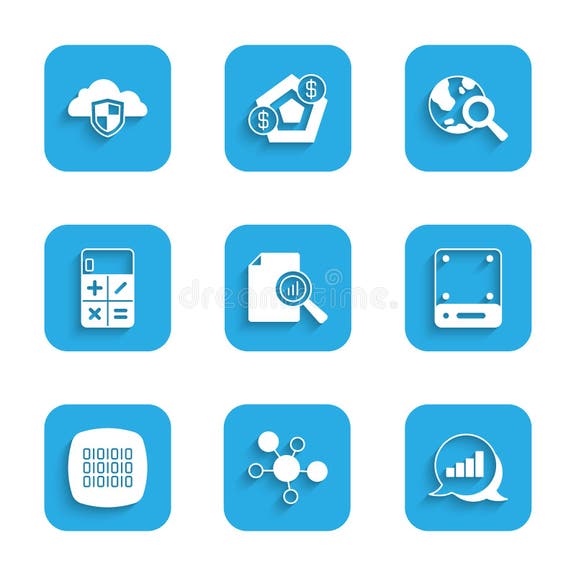 Set Document with Graph Chart, Mind Map Infographic, Pie, Server ...