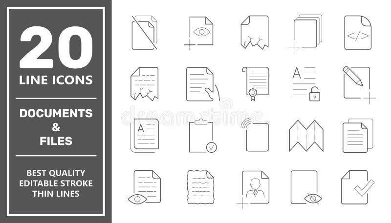 Set of Document Icons. Contains Such Icons As Batch Processing, Legal ...