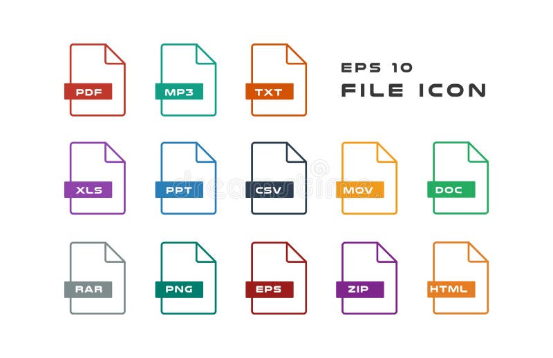 Set of Document Labels and File Formats Icons. PDF, MP3, TXT, XLS, PPT ... Set of Document Labels and File Formats Icons. PDF, MP3, TXT, XLS, PPT ...