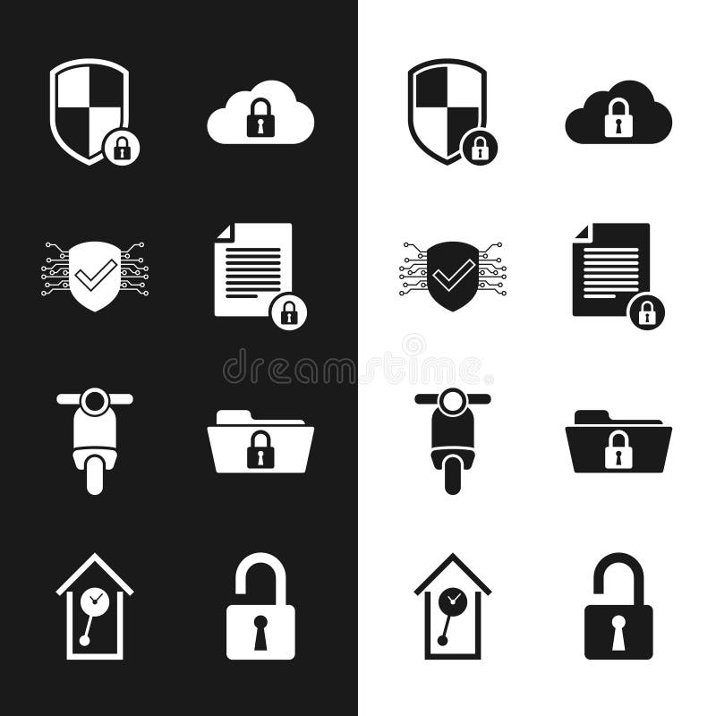 Set Document and Lock, Cyber Security, Shield with, Cloud Computing ... Set Document and Lock, Cyber Security, Shield with, Cloud Computing ...