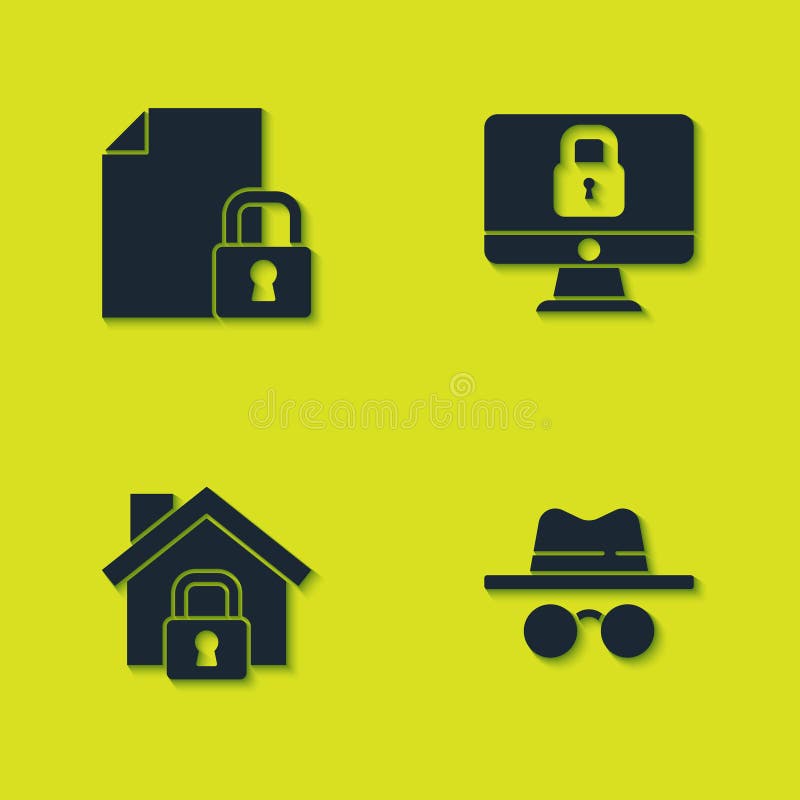Set Document and Lock, Incognito Mode, House Under Protection and Lock ... Set Document and Lock, Incognito Mode, House Under Protection and Lock ...
