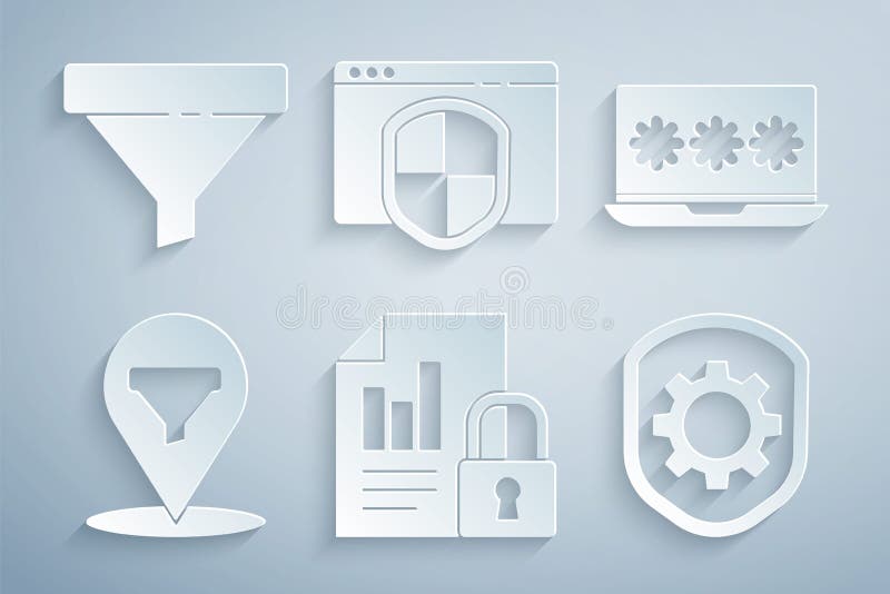 Set Document and Lock, Laptop with Password, Location Sales Funnel ... Set Document and Lock, Laptop with Password, Location Sales Funnel ...