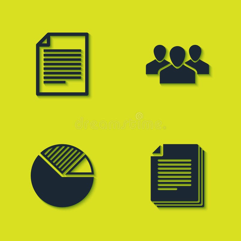 Set Document, , Pie Chart Infographic and Users Group Icon. Vector ...