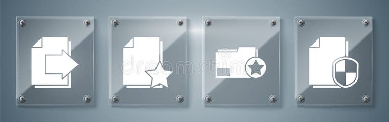 Set Document Protection Concept, Document Folder with Star, Document ...