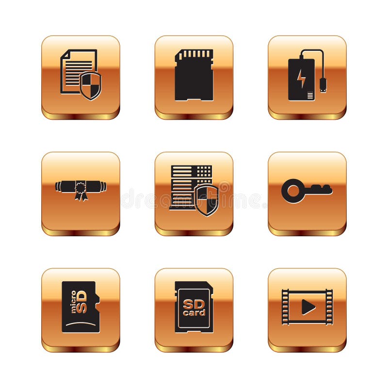 Set Document Protection, Micro SD Memory Card, , Server with Shield ...