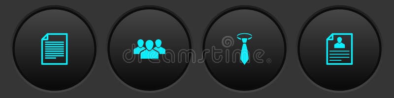 Set Document, Users Group, Tie and Resume Icon. Vector Stock Vector ...