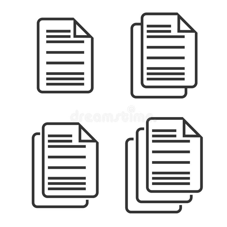 Set of Documents Icon Isolated on Background. Vector Illustration Stock ...