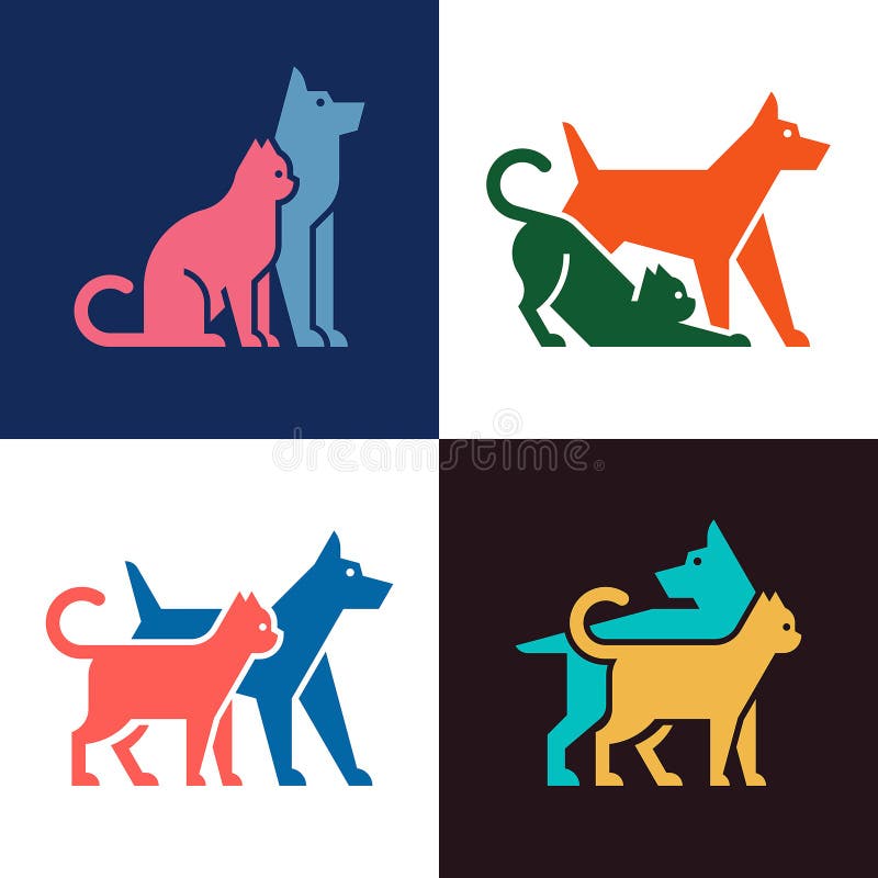 Set of Dog and cat logo stock vector. Illustration of template - 260022670