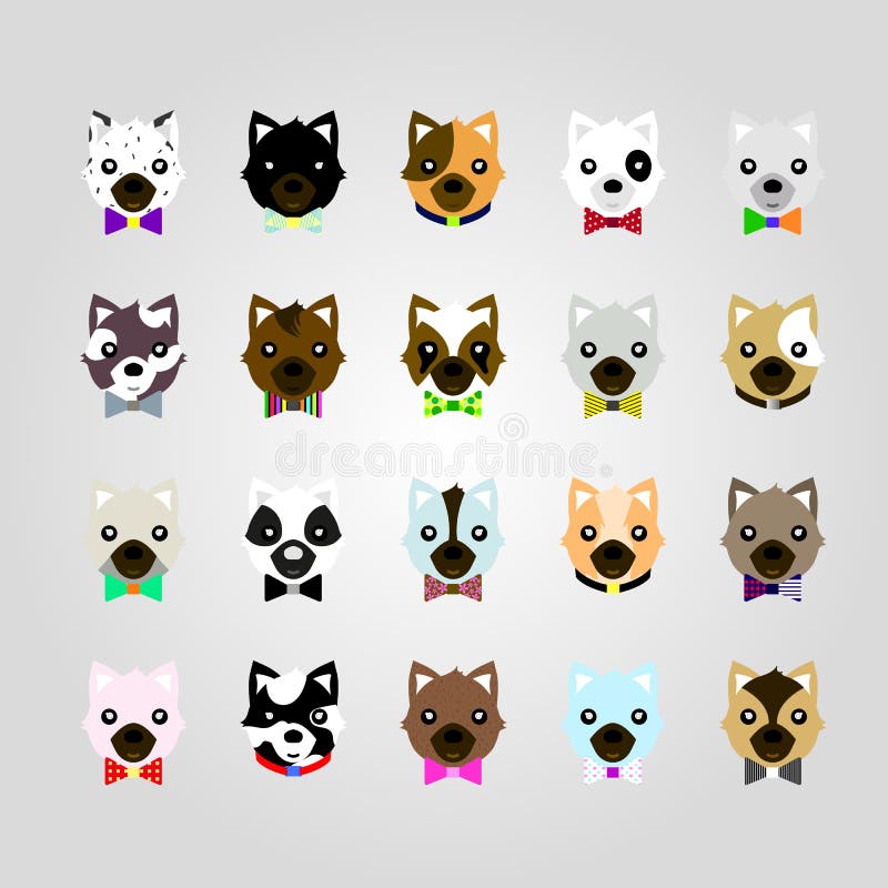 Set of the dog face stock vector. Illustration of flat - 54942667