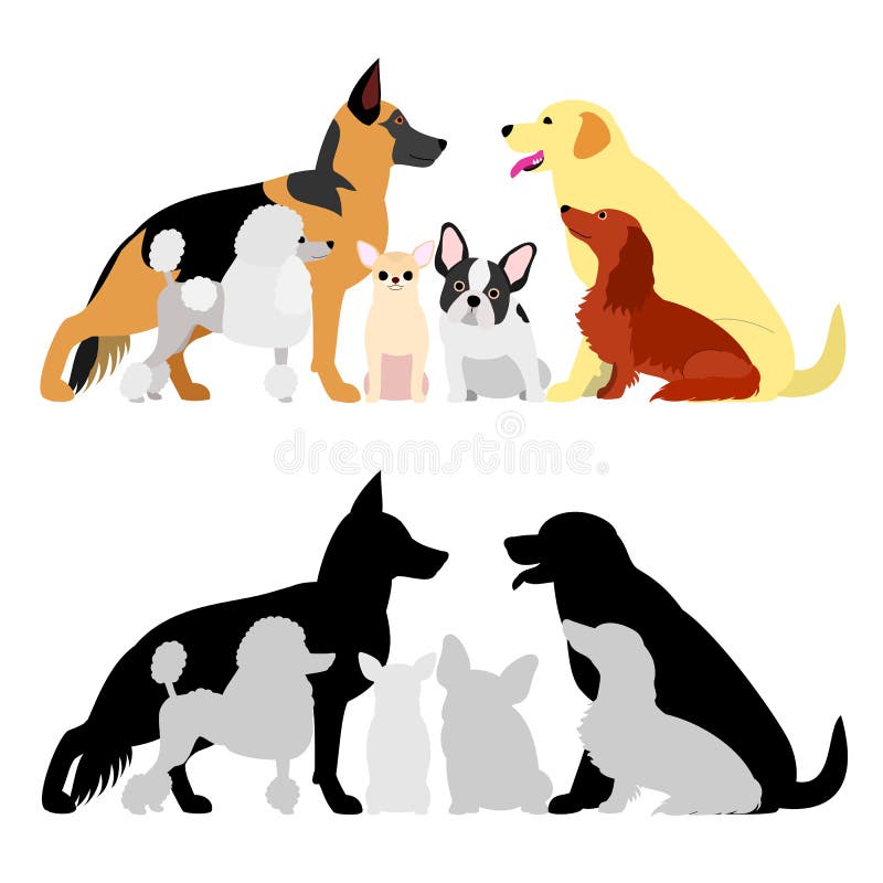 Set of dog group stock vector. Illustration of shop, puppy - 99030783