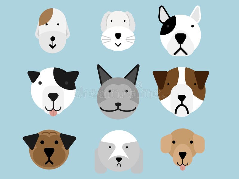 Set of dogs flat style stock vector. Illustration of white - 101335653