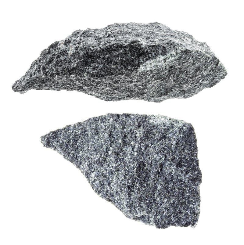 Set of Dolerite Ddiabase Stones Cutout on White Stock Photo - Image of ...