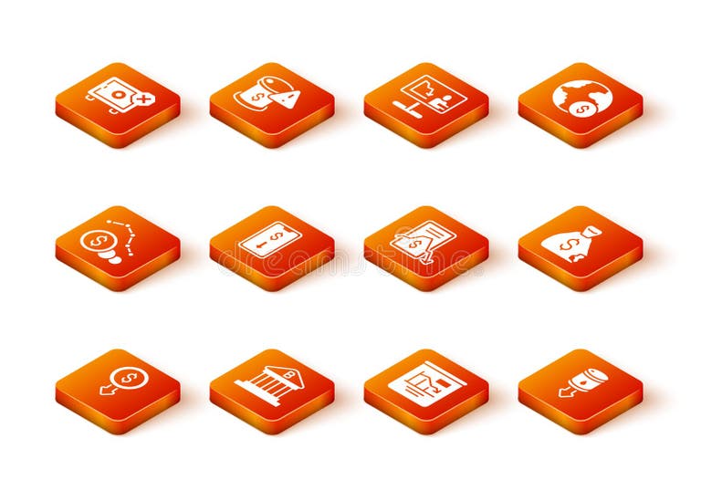 Set Dollar Rate Decrease, Bank Building, Mobile Stock Trading, Pie Chart Infographic, Drop Crude ...