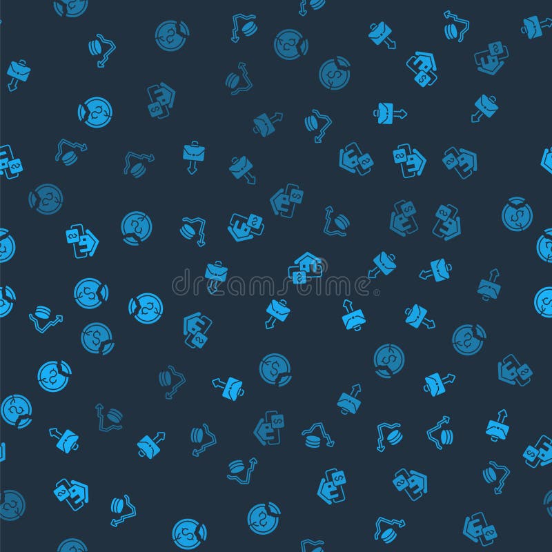 Set Dollar Rate Decrease, Briefcase, Hanging Sign with Sale and on Seamless Pattern. Vector ...