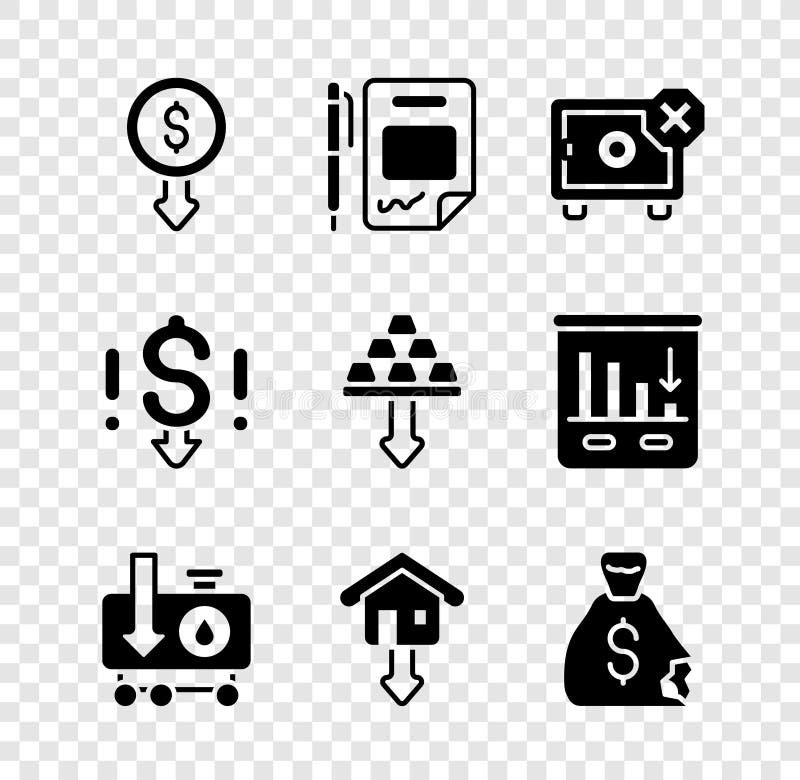 Set Dollar Rate Decrease, Contract Money and Pen, Safe, Drop in Crude Oil Price, Falling ...
