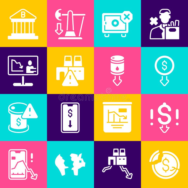 Set Dollar Rate Decrease, Safe, Shutdown of Factory, Global Economic Crisis News, Bank Building ...