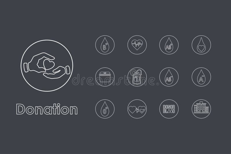 Set of Donation Simple Icons Stock Vector - Illustration of donor ...