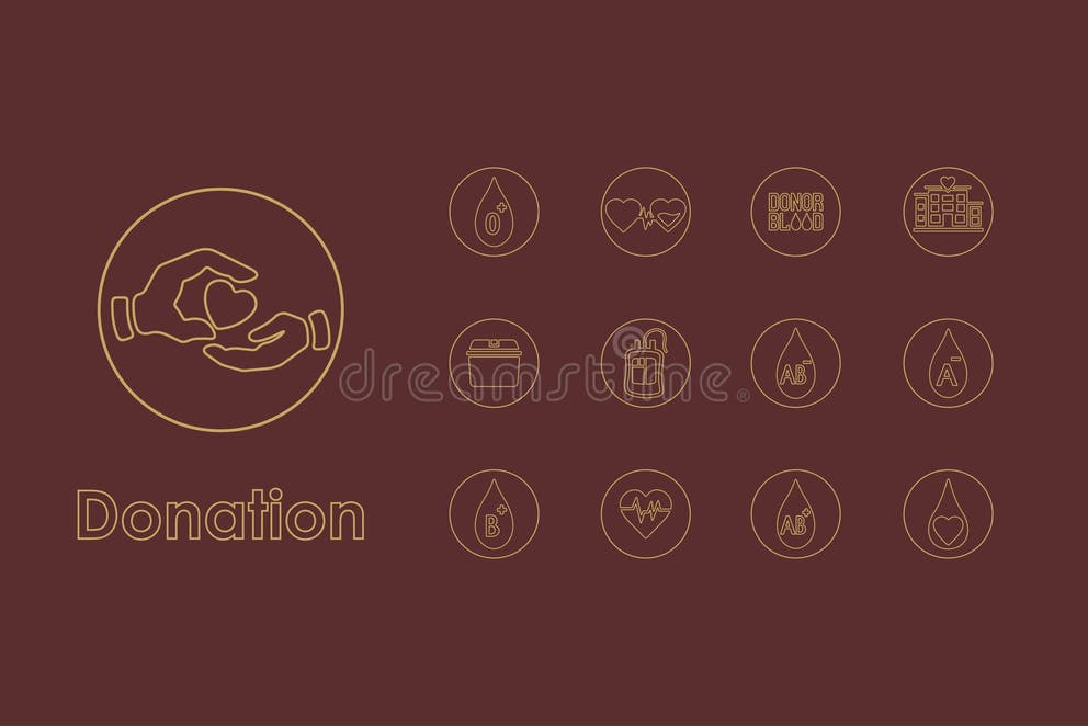 Set of Donation Simple Icons Stock Vector - Illustration of clipart ...