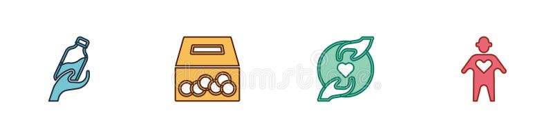 Set Donation Water, and Charity, Pleasant Relationship and Volunteer ...