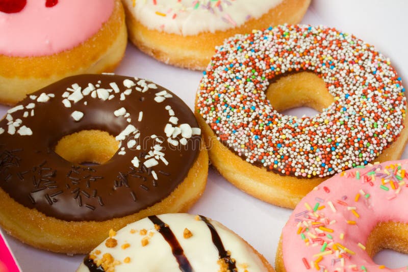 Box of Donuts Close Up stock image. Image of delicious - 20494211