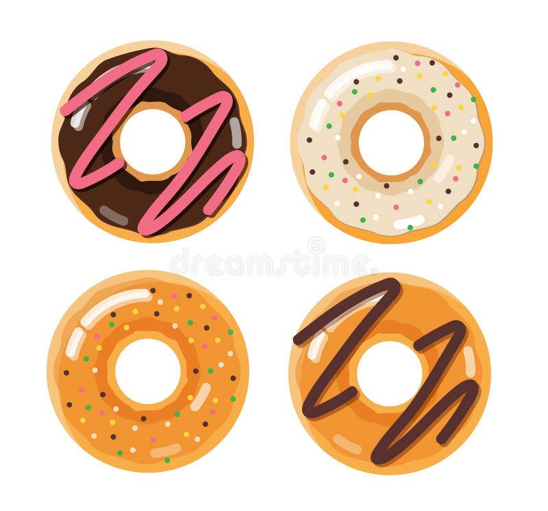 Set of Donuts Isolated Element Vector Illustration Stock Vector ...