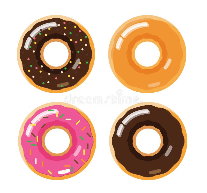 Set of Donuts Isolated Element Vector Illustration Stock Vector ...
