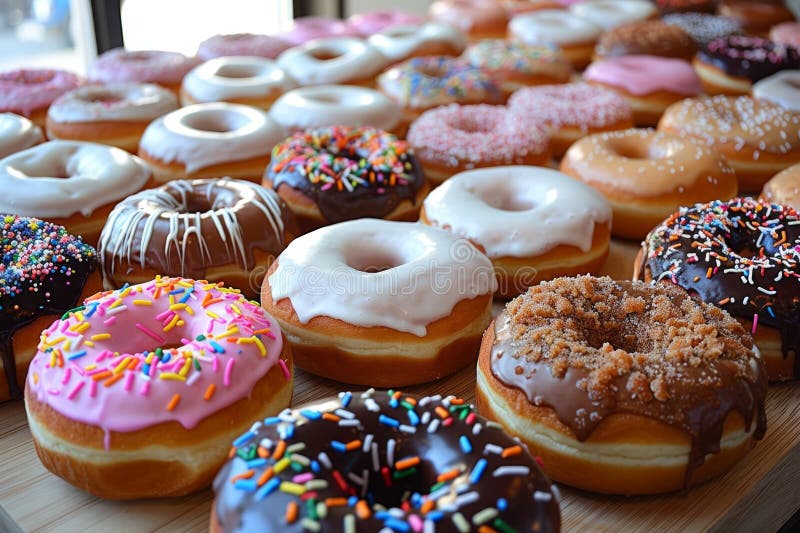 A Set of Donuts on the Shelf . National Donut Day Stock Photo - Image ...